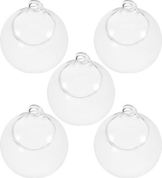 Hemobllo Hochzeitsdekoration 5 St&uuml;ck H&auml;ngender Glaskerzenhalter aus Hochborosilikatglas 8cm Flacher Boden mit 9m Seil f&uuml;r Partys Zuhause und B&uuml;ro