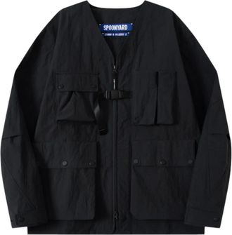 SPOONYARD 3D Pockets V-neck Jacket - Schwarz