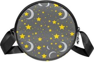 Generic Petit sac &agrave; bandouli&egrave;re rond pour femme, sac &agrave; bandouli&egrave;re esth&eacute;tique avec fermeture &eacute;clair, bretelles r&eacute;glables, sac &agrave; main rond d&eacute;contract&eacute; pour fem