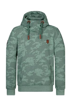 Naketano Herren Kapuzenpullover Supapimmel, Farbe:Pine Green Melange (camo), Gr&ouml;&szlig;e:2XL
