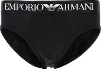 Emporio Armani Homme, Sous-v&ecirc;tements, Noir, Taille: L Logo Waistband Briefs