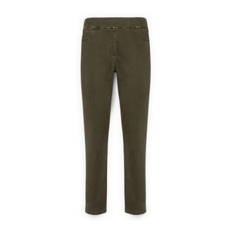 Elena Miro Slim-Fit Baumwollmischung Drill Hosen - - Jeans - Damen - Gr&uuml;n - L