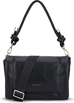 Expatrié Sac à Bandoulière Femmes Noir - Zoe Medium - Sac à Main Stylé en Cuir Végétal pour Dames - Sacs Porté Croisé Elégant pour les Loisirs, les Soirées - H