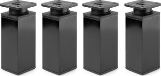 ATM Anthony Thomas Melillo Verstellbare Möbelfüße | 4er-Set | Höhenverstellbar | SCHWARZ MAT | Höhenverstellbar | für Kleiderschrank, Kommode, Sofa, Bett | Möbelfüsse | Aluminiu