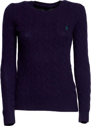Polo Ralph Lauren Femme, Pulls, Violet, Taille: 36 FR Pull Ras du Cou en Laine et Cachemire