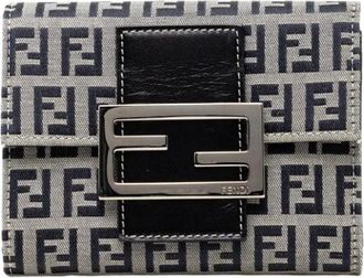 Fendi Portefeuille en toile pr&eacute;-poss&eacute;d&eacute; - Femme - Pre-owned - Gris - Taille: ONE Size