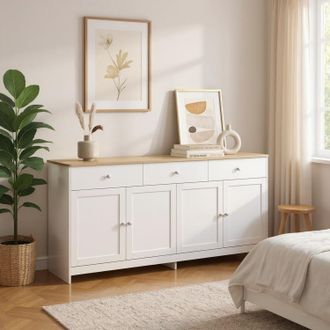 Furniture R Weiße Nachttisch Kommode, Moderne Design, MDF Material, Vielseitige Aufbewahrung, Stilvolle Raumlösung, Robuster Aufbau