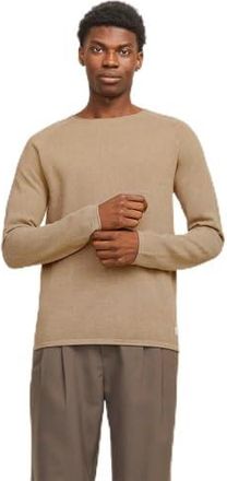 Jack & Jones JJEHILL Noos Tricot &agrave; col Rond, Coriandre/d&eacute;tail : torsad&eacute;, M