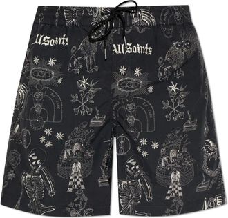 AllSaints Homme, Maillots de bain, Noir, Taille: XL Terra Swim Shorts