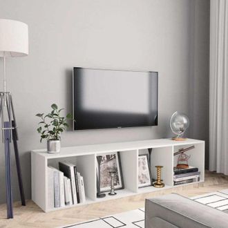 vidaXL B&uuml;cherregal/TV-Schrank Wei&szlig; 143&times;30&times;36 cm Vidaxl