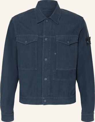 Stone Island Overjacket Mit Leinen blau