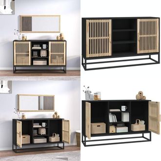 vidaXL Vidaxl - Buffet noir 105x30x65 cm bois ding&eacute;nierie - Buffet Noir - Armoire Moderne - Meuble Rangement - Mobilier Salon - D&eacute;coration Int&eacute;rieur - Home