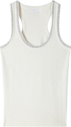 Patrizia Pepe Femme, Tops, Beige, Taille: 42 FR D&eacute;bardeur avec Strass