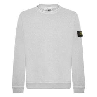 Stone Island Homme, Sweatshirts et sweats &agrave; capuche, Gris, Taille: S SweaT-shirt ras du cou en molleton Malfil&eacute; effet Old