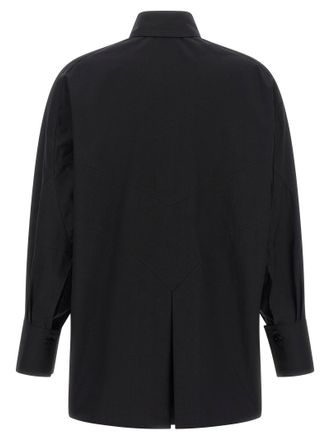 The Attico Shaped-Hem Cotton Shirt - Black