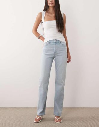Calvin Klein Jeans Jean droit &agrave; taille haute - Bleu d&eacute;lav&eacute; clair
