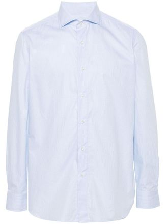 Borrelli Napoli chemise en coton &agrave; carreaux - Bleu