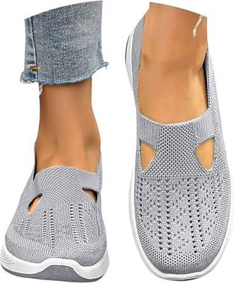 Generic Chaussures de marche confortables pour femme, baskets orthop&eacute;diques tiss&eacute;es l&eacute;g&egrave;res et respirantes avec semelle souple, soutien de la vo&ucirc;te plantaire 