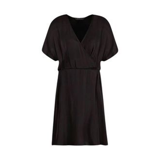 A|X Armani Exchange Femme, Robes, Noir, Taille: 36 FR Mini-robe portefeuille en mousseline