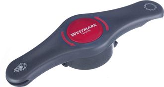 Westmark Kombiöffner, Multi-Öffner, Flaschen-/Getränkedosenöffner, löst das Vakuum von Konservengläsern, Länge: 14,7 cm, Propeller 4 in 1, Anthrazit/Rot, 10512
