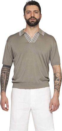 Paolo Pecora Homme, Tops, Vert, Taille: M Polo In Seta