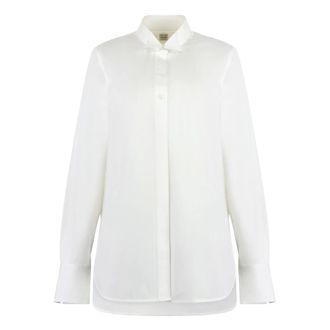 Toteme Femme, Blouses et Chemises, Blanc, Taille: 36 FR Chemise en Coton &agrave; Col Volant&eacute;