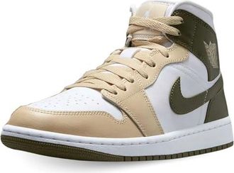 Nike Nike Chaussures Wmns Air Jordan 1 Mid Code BQ6472-120 Blanc, Blanc Vert Beige, 37.5 EU