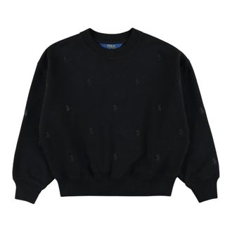 Polo Ralph Lauren Femme, Sweatshirts et sweats &agrave; capuche, Noir, Taille: 40 FR SweaT-shirt &agrave; col montant en molleton