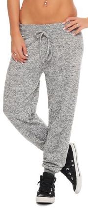 Malito more than fashion Malito Femme Boyfriend Pantalon Supersoft Doux Mouchet&eacute; Baggy Harem Aladin Yoga 5381 (Gris Clair)
