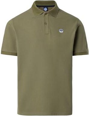 North Sails North Sails Polo pour homme en piqu&eacute; de coton &agrave; manches courtes - Coupe r&eacute;guli&egrave;re, Deep Green, XL