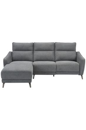 MID.YOU Mid.you Ecksofa, Grau, Textil, 3-Sitzer, Ottomane links, L-Form, 239x168 cm, Reach, Bsci, CE, motorische Relaxfunktion, USB-Anschluss, USB-C-Anschluss