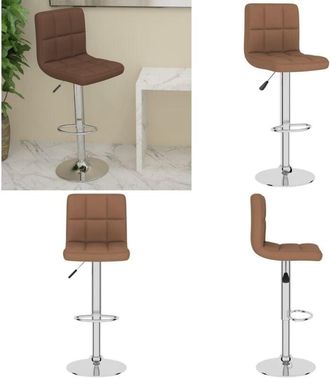 vidaXL Barhocker Braun Stoff - Barhocker - Sitzhocker - Küchenhocker - Höhenverstellbar - Drehbares Stuhl - Home & Living