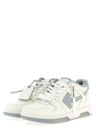 Off-white Mens Gray Leather Low Top Sneakers