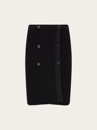 Ferragamo Damen Rock aus Maschenware mit Lurex Schwarz