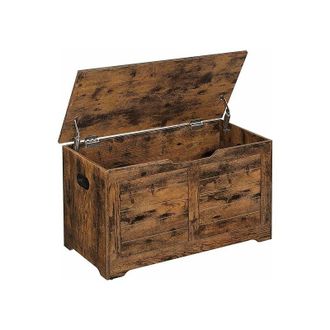 Vasagle Vasagle - Coffre de Rangement Int&eacute;rieur, Banc &agrave; Chaussures, Pouf, Banquette, Rangement pour Jouet Enfant, avec Charni&egrave;res de S&eacute;curit&eacute;, Style Moderne