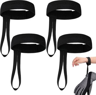 Generic Verstellbarer Handschlaufe - Nylon Elastische Skihandschuhe Riemen vier Teile mit Clips, leichtes Klettern und Ski Zubeh&ouml;r f&uuml;r h&auml;ngende Handschuhe Spe