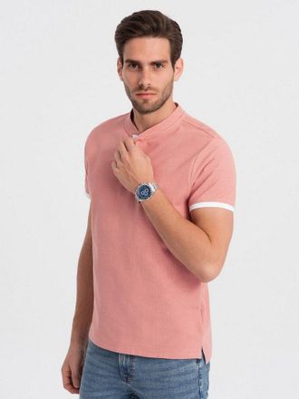 Ombre Poloshirt Poloshirt f&uuml;r M&auml;nner ohne Kragen