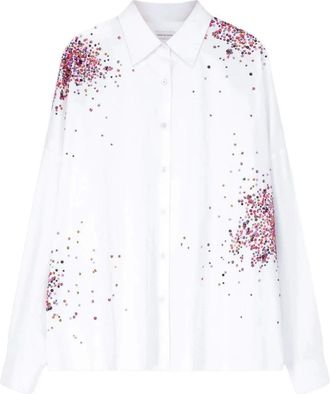 Dries Van Noten Femme, Blouses et Chemises, Blanc, Taille: 38 FR Casia Embroidered Shirt