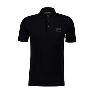 Dolce & Gabbana Schwarzes Baumwoll-Poloshirt - - Tops - Herren - Schwarzk - S