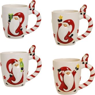 Excelsa Santa Claus Tasse, Keramik, Wei&szlig;, 11 x 9 x 12 cm