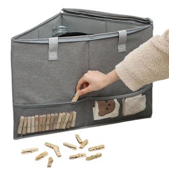 Generic Kleiderb&uuml;gel-Organizer - dreieckige Aufbewahrungstasche mit Griff, 54 x 36 x 38 cm, starrer, Faltbarer Kleiderb&uuml;gel-Organizer f&uuml;r Treppen, Schrank, Co