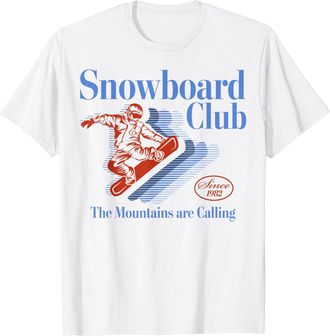 Trendy Apparel Snowboard Club The Mountains Are Calling 1982 T-Shirt