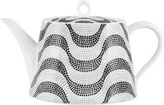 Vista Alegre Portugiesische Teekanne aus Porzellan mit Kopfsteinpflaster