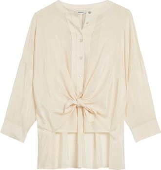 Summum Femme, Blouses et Chemises, Beige, Taille: 40 FR Blouse en Viscose et Coton