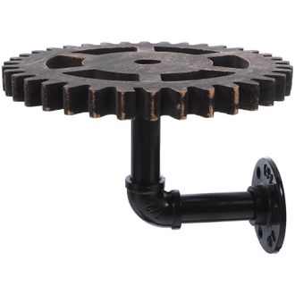 Valiclud Retro Wandregal aus Eisenrohr mit Zahnrad Design Mittelgro&szlig; Vintage Landhausstil Wandmontiertes Aufbewahrungsregal f&uuml;r Wohnzimmer K&uuml;che und Balkon