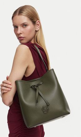 HUGO BOSS Handtasche Anett Drawstring 50567602 Dunkelgr&uuml;n
