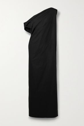 The Row Bamaris Asymmetrisches Maxikleid Aus Seiden-cr&ecirc;pe Mit Raffungen - Schwarz