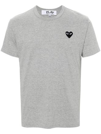 Comme Des Garçons t-shirt en coton à patch coeur - Gris