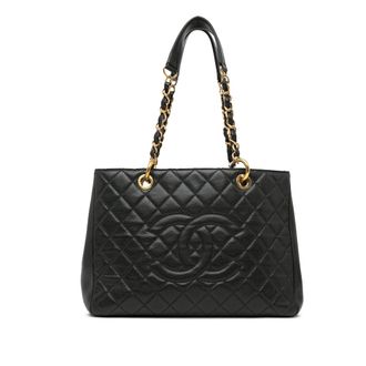 Chanel Black Caviar Leather Grand Shopping Tote