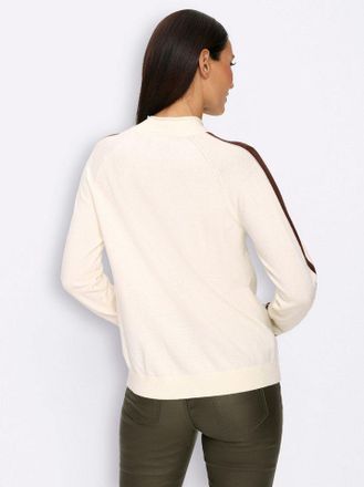 Heine Strickpullover Stehkragen-Pullover Langarm Jacquard
